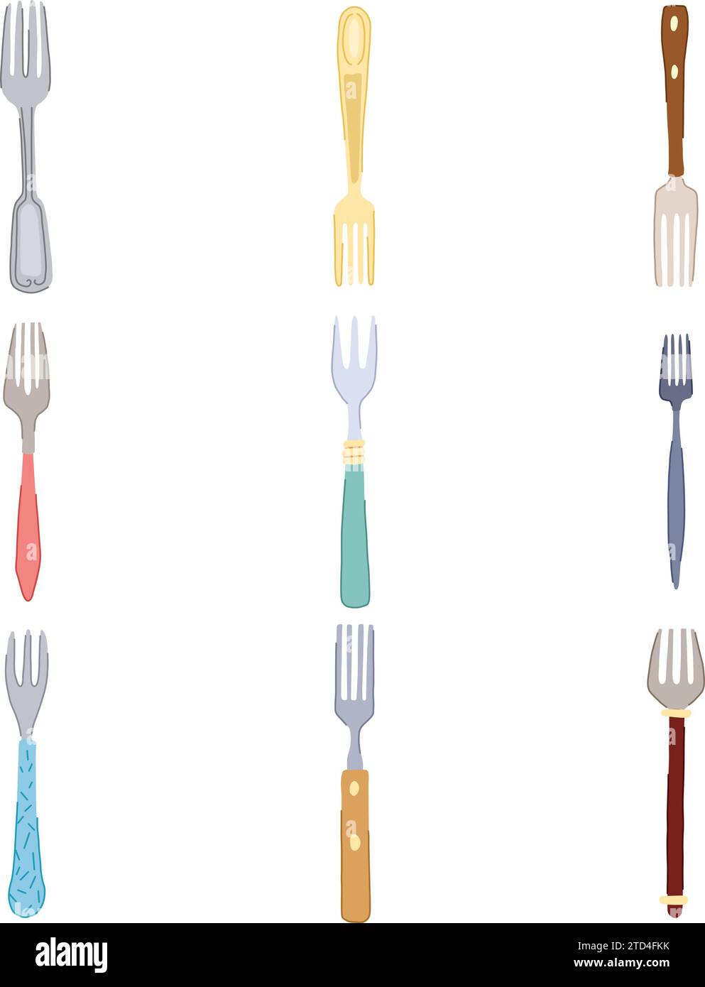 fork set cartoon vector illustration Stock Vector Image & Art - Alamy