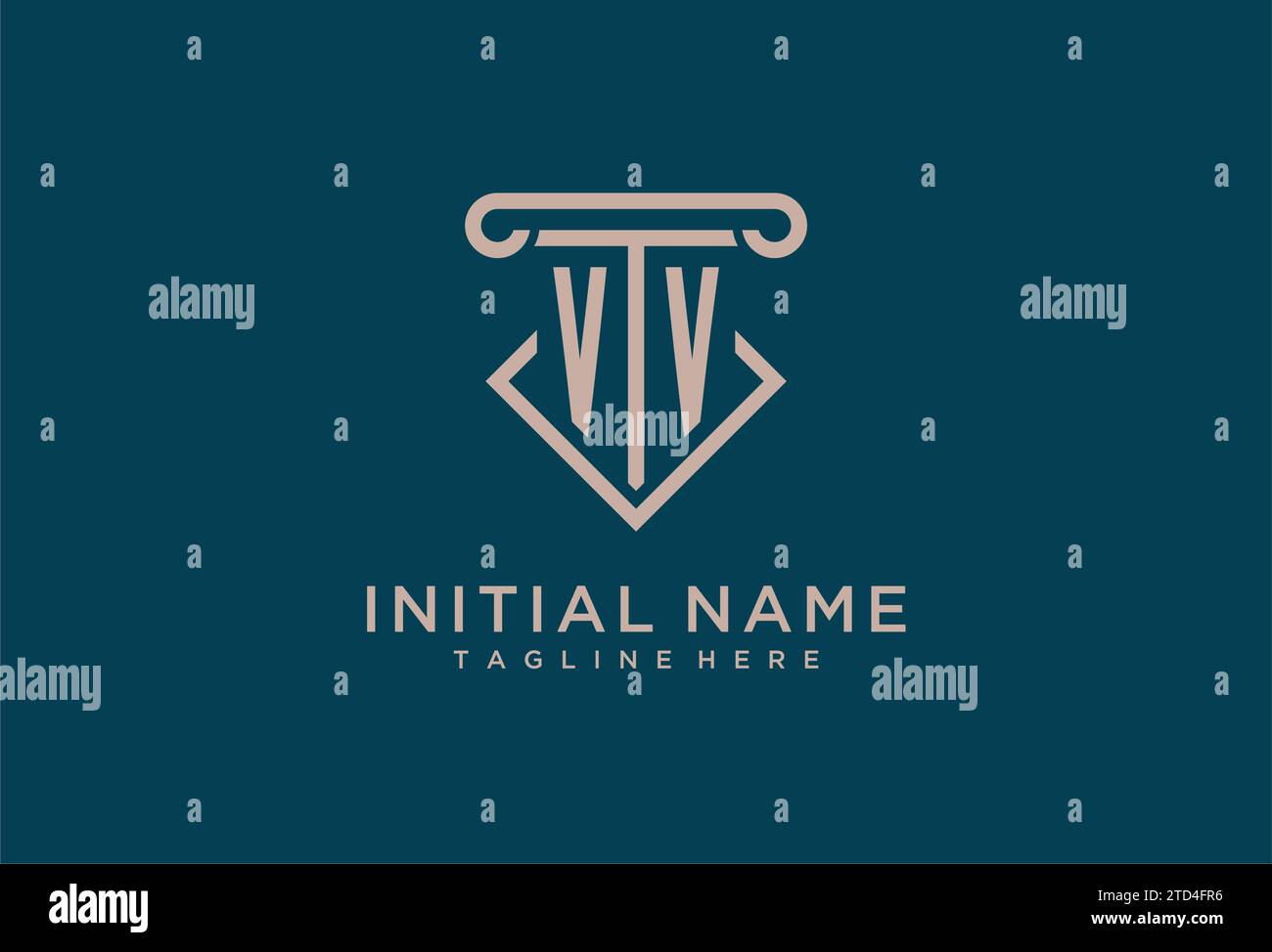 VV initial with pillar icon design, clean and modern attorney, legal ...
