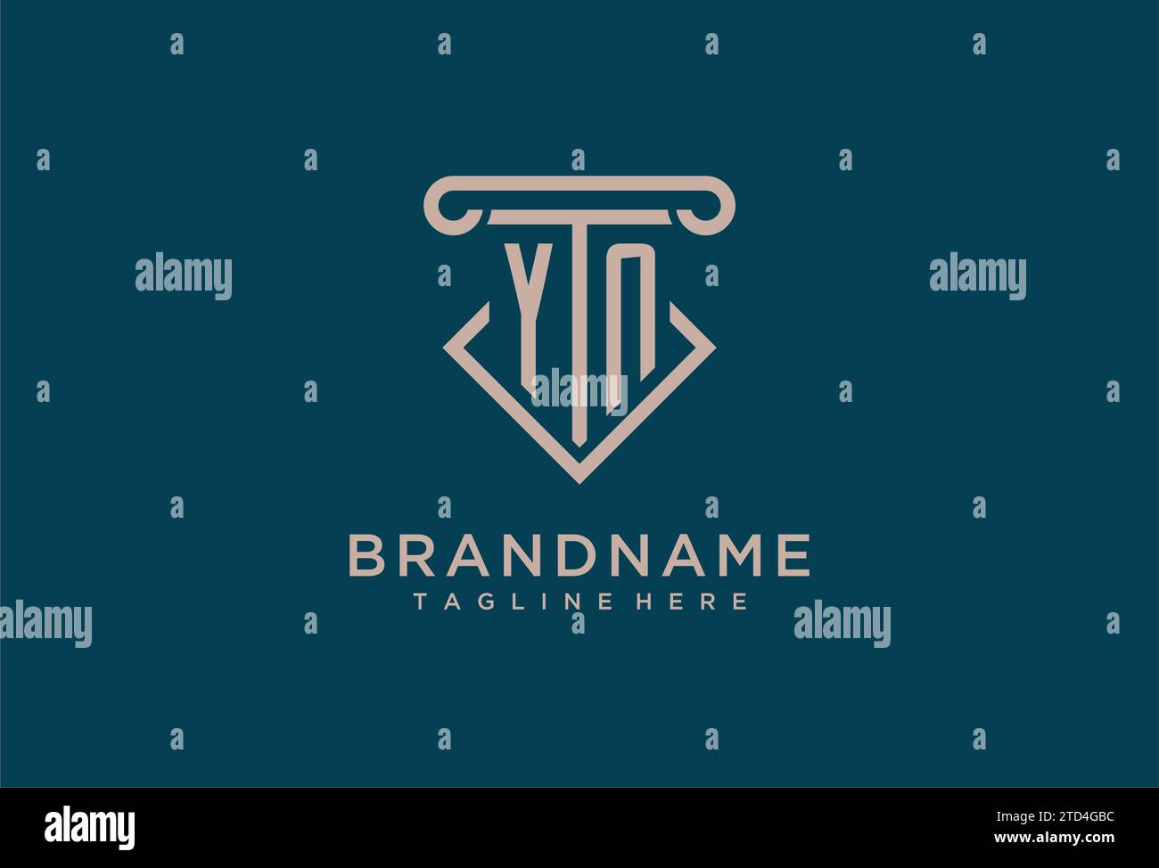 YN initial with pillar icon design, clean and modern attorney, legal ...