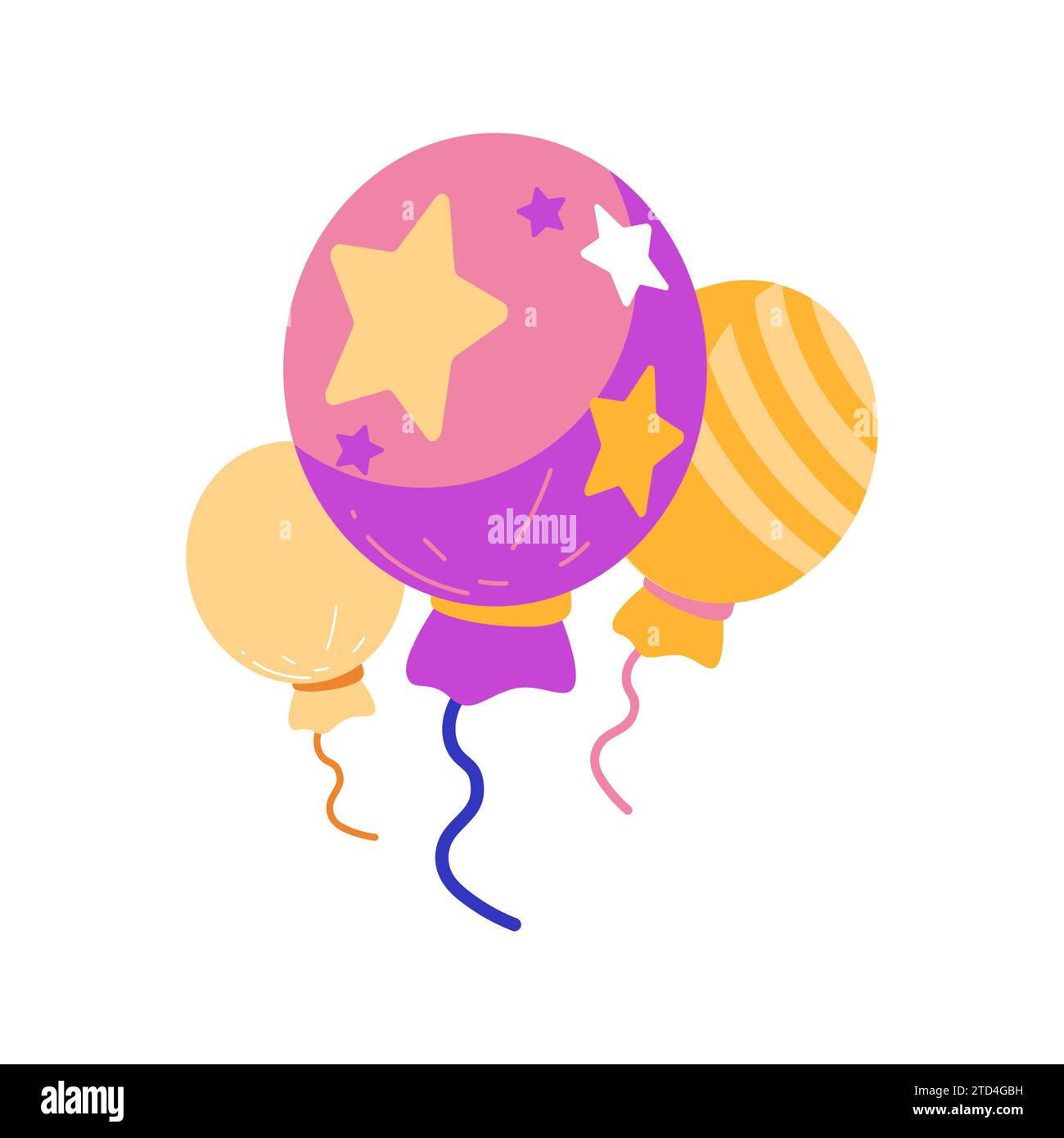 Colorful balloons vector element. Vector illustration for invitation ...