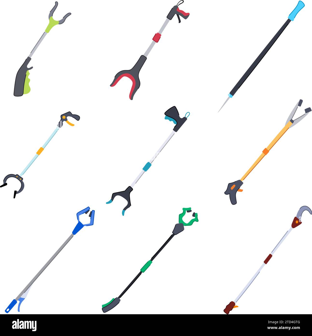 grabber tool set cartoon vector illustration Stock Vector Image & Art ...