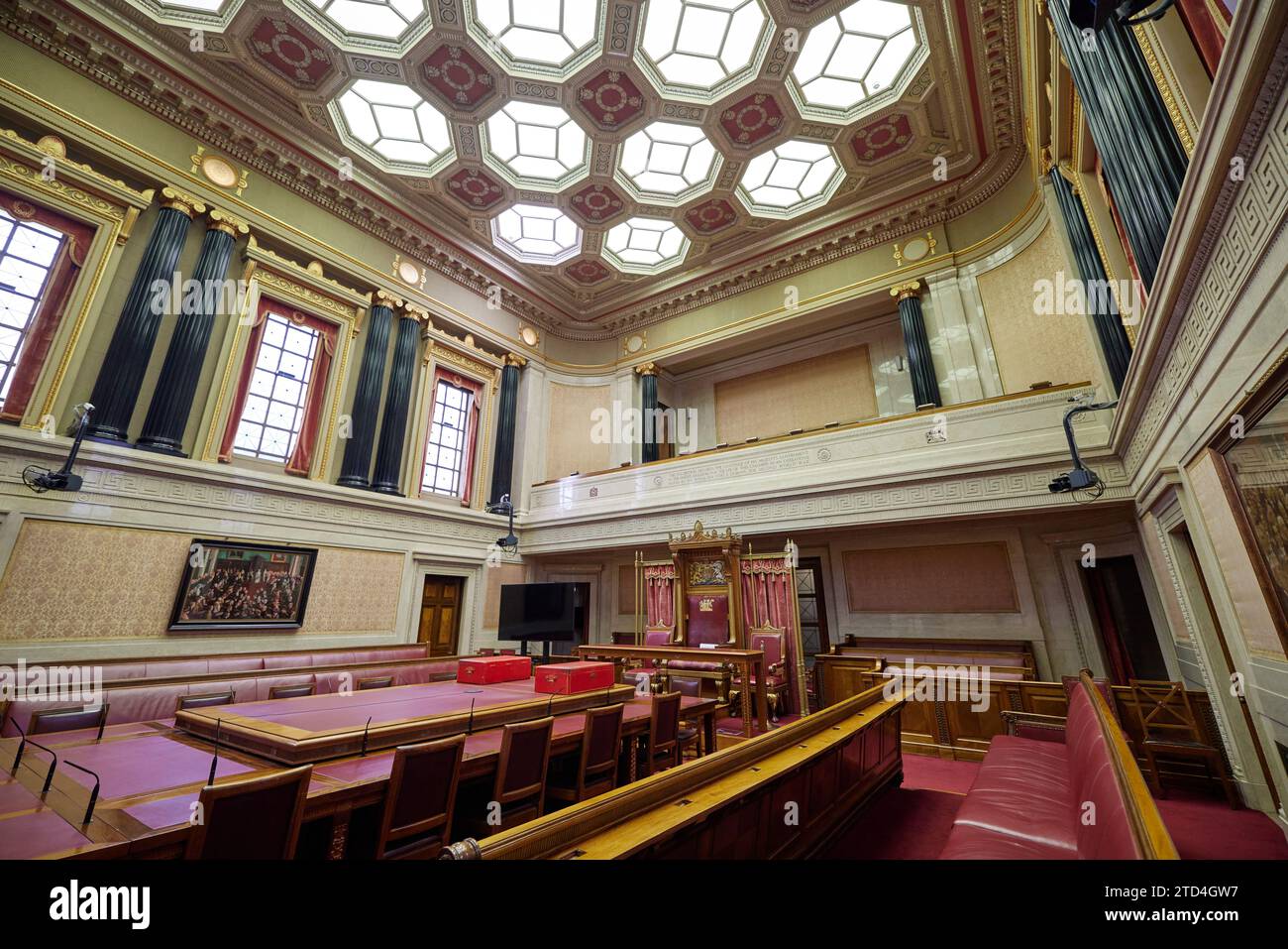Senate chamber in Stormont's Parliament Buildings, Northern Ireland, UK ...