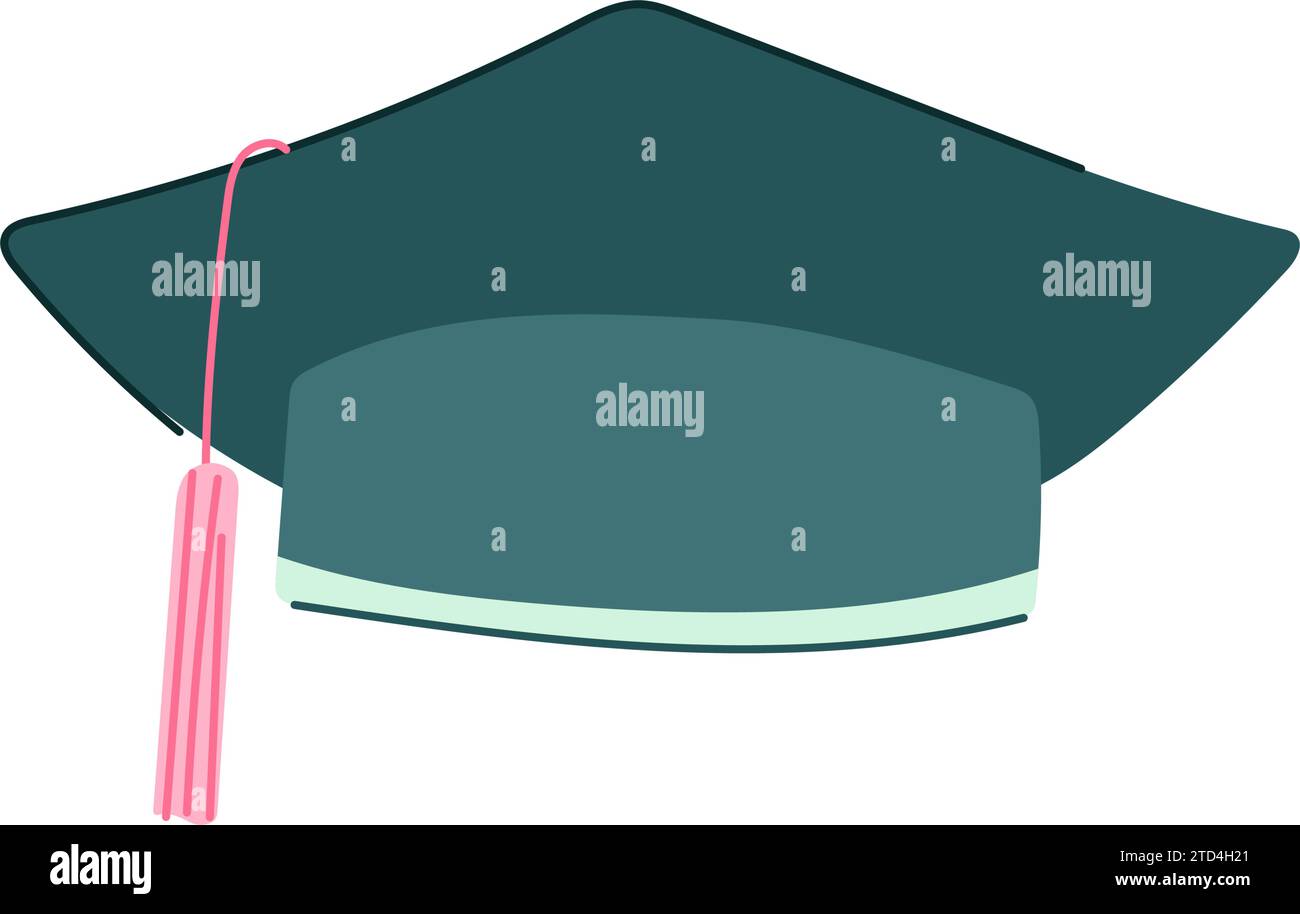 degree graduation hat cartoon vector illustration Stock Vector Image ...