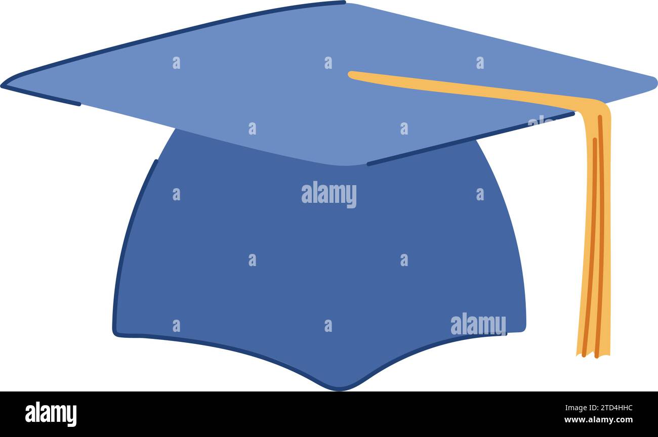 student graduation hat cartoon vector illustration Stock Vector Image ...
