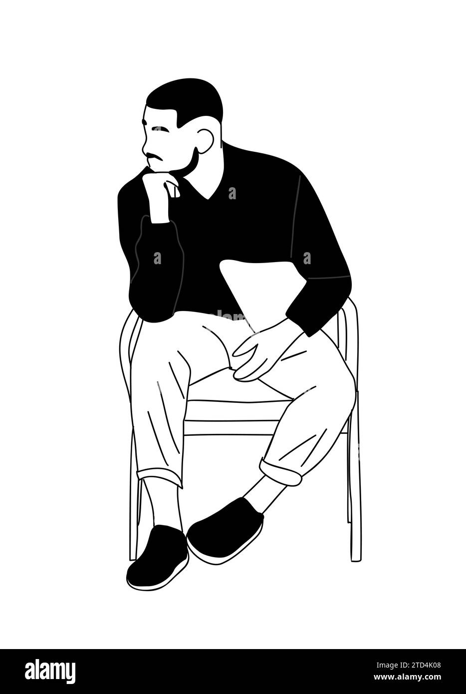 Business man sitting on office chair vector Stock Vector Image & Art ...