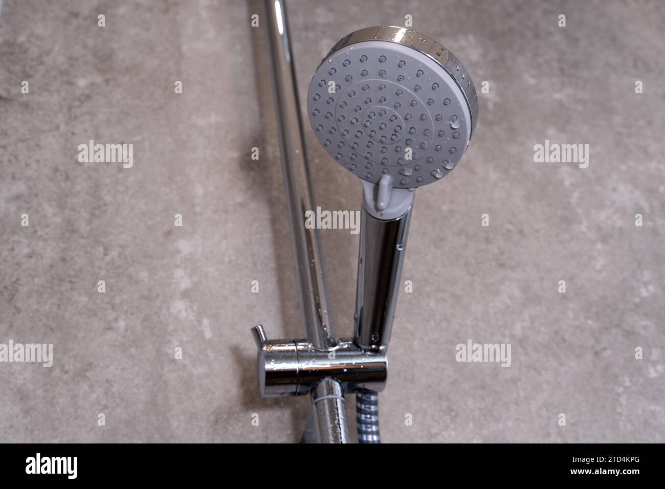 Bavaria, Germany - November 26, 2023: Shower head of a shower in a ...