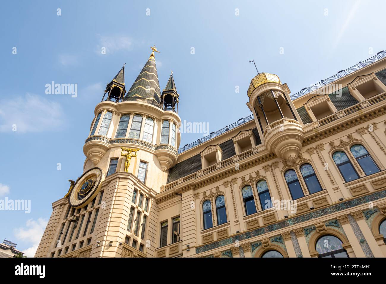 Astronomical clock building, a reconstructed tower, landmark in Batumi ...