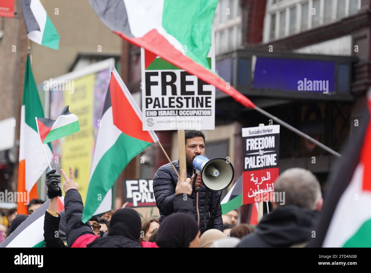 People take part in a protest as part of the Stop the War Coalition's ...