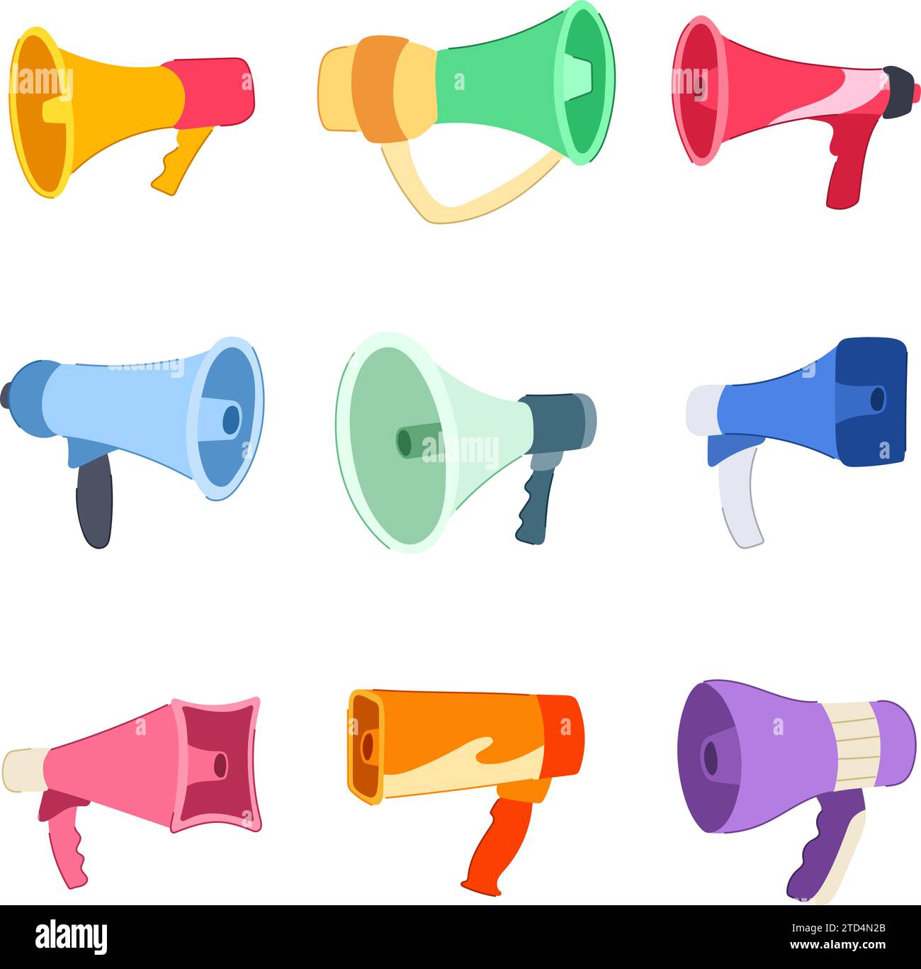 megaphone set cartoon vector illustration Stock Vector Image & Art - Alamy