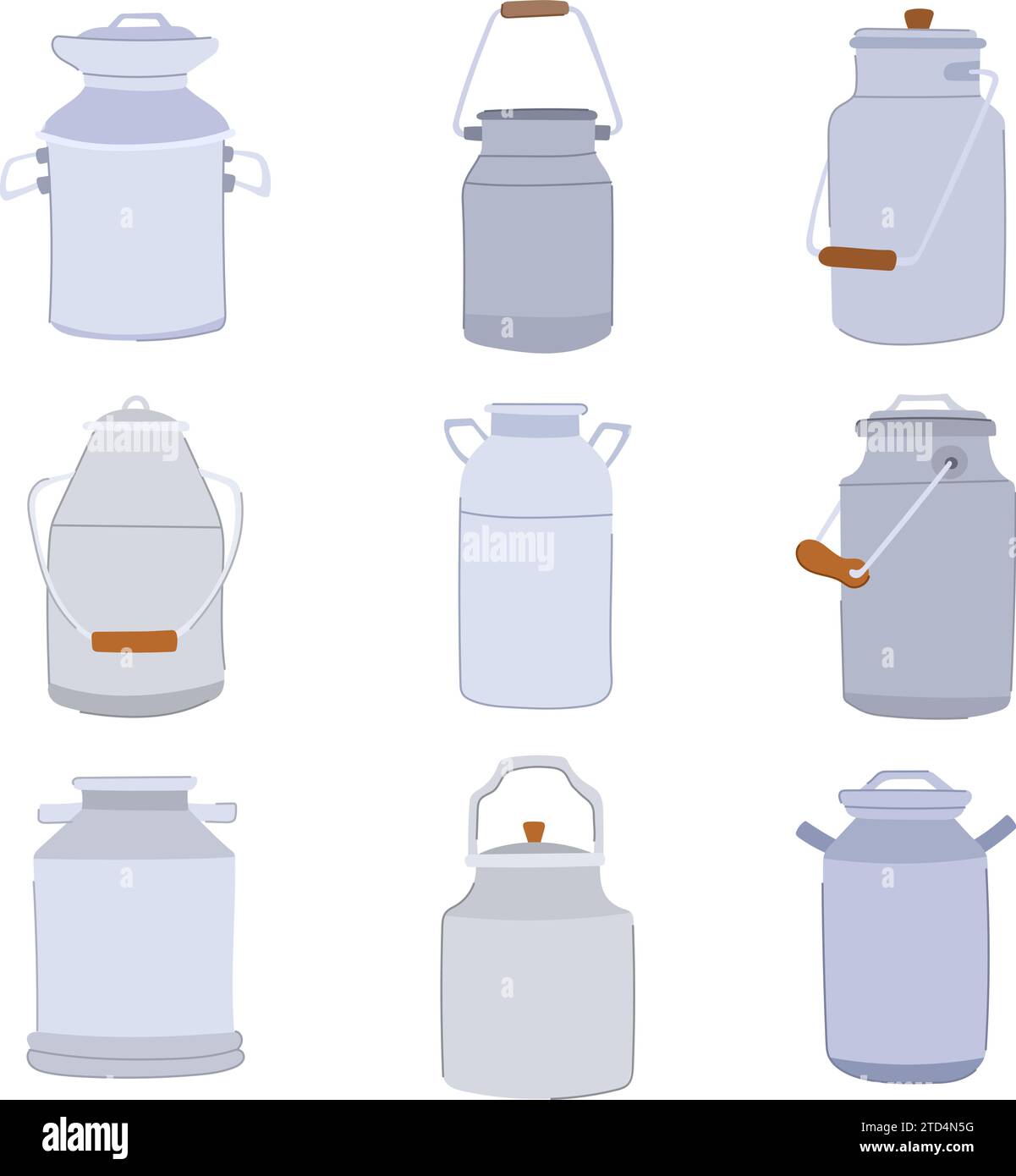 metal milk can set cartoon vector illustration Stock Vector Image & Art ...