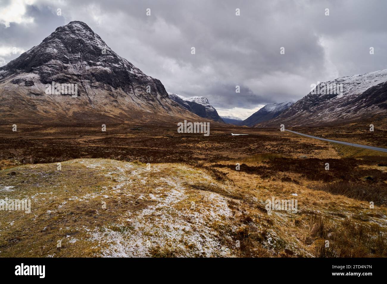 Buachaille Etive Mor and Glen Etive valley, Highlands, Scotland, UK ...
