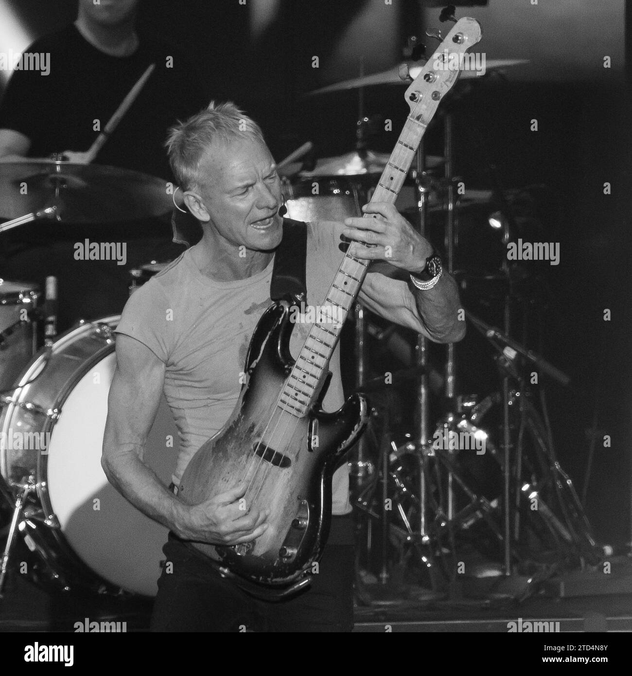 (Editorial use only) Singer Sting performing during Navidades Starlite ...