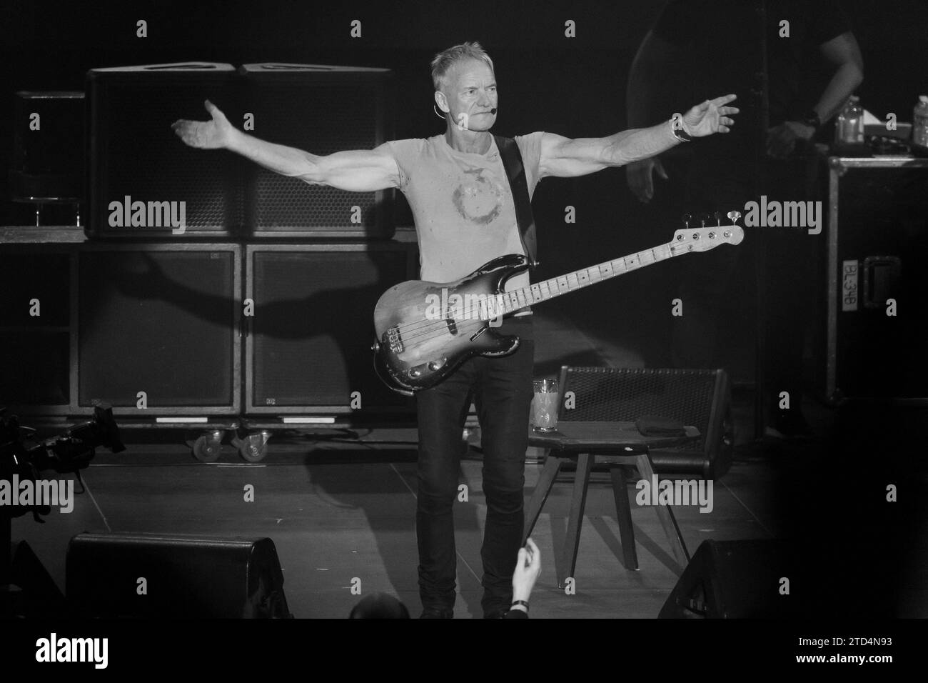 (Editorial use only) Singer Sting performing during Navidades Starlite ...