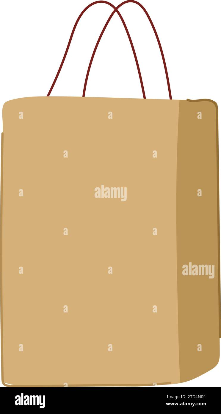 sack paper lunch bag cartoon vector illustration Stock Vector Image ...