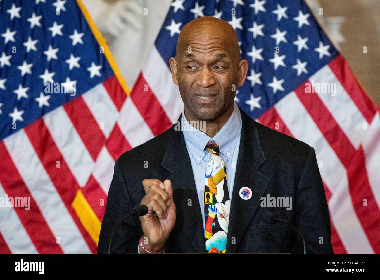 Larry Doby, Jr., talks about his dad Larry Doby, during a Congressional ...
