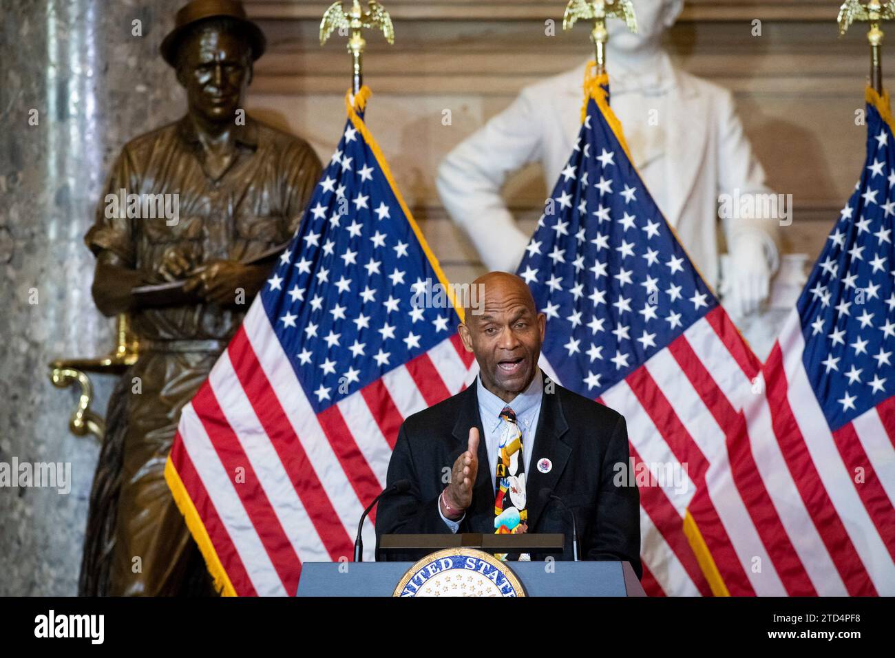 Larry Doby, Jr., talks about his dad Larry Doby, during a Congressional ...