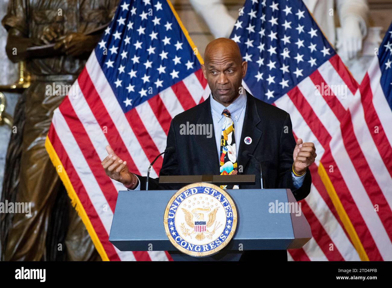 Larry Doby, Jr., talks about his dad Larry Doby, during a Congressional ...
