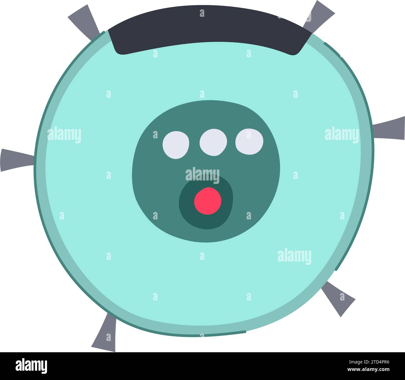 line robot vacuum cleaner cartoon vector illustration Stock Vector ...
