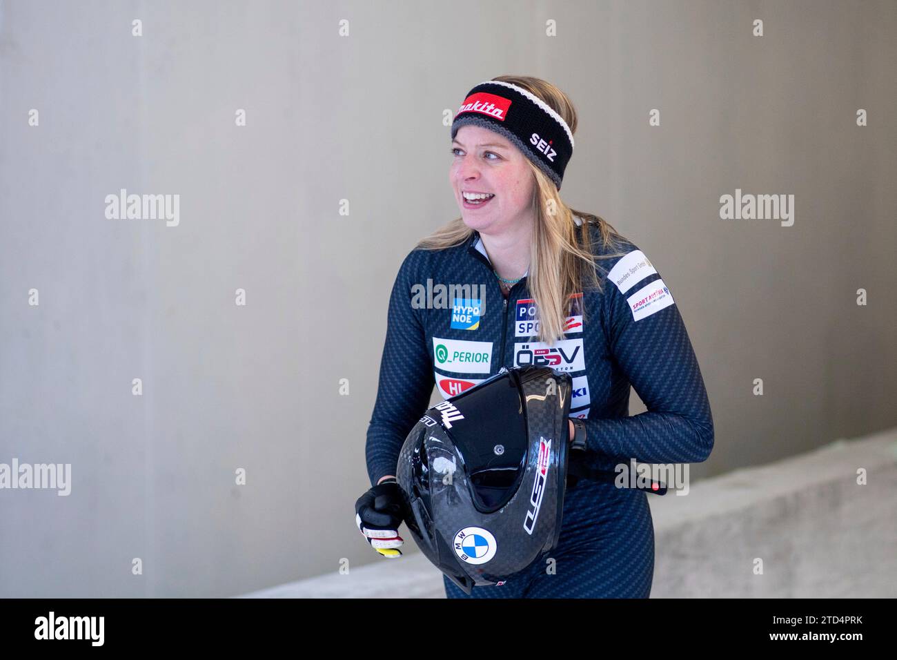 Katrin Beierl (Oesterreich) im Ziel, AUT, IBSF BMW Bob Weltcup ...