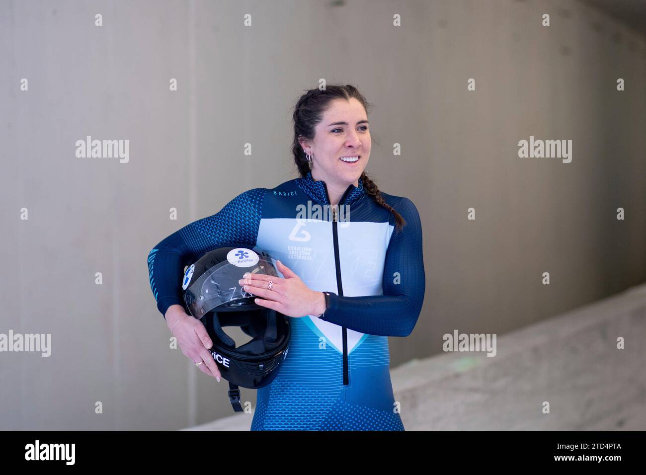 Breeana Walker (Australien) im Ziel, AUT, IBSF BMW Bob Weltcup ...