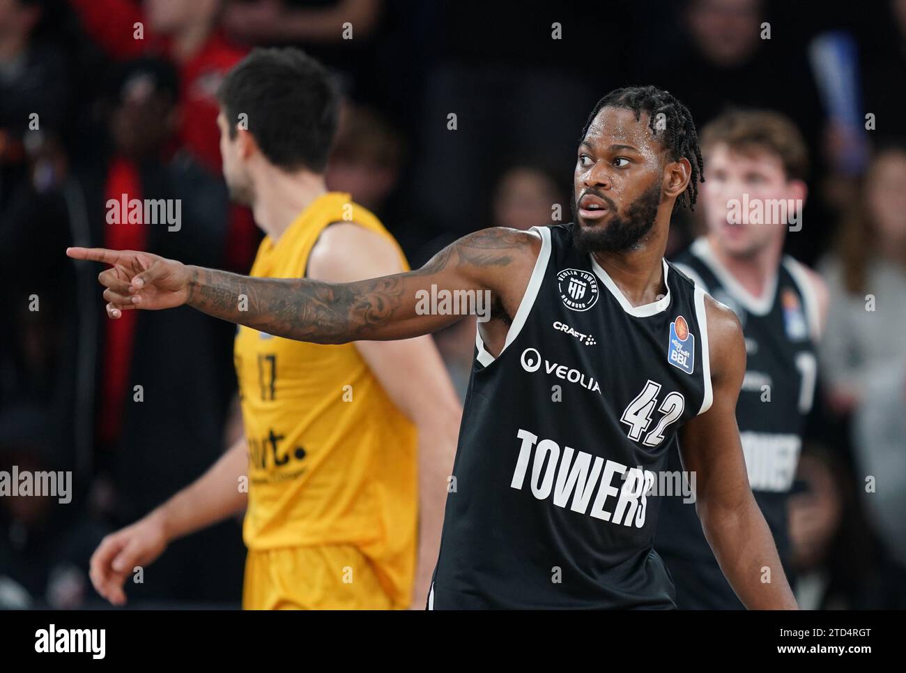 15 December 2023, Hamburg: Basketball: Bundesliga, matchday 11, main ...