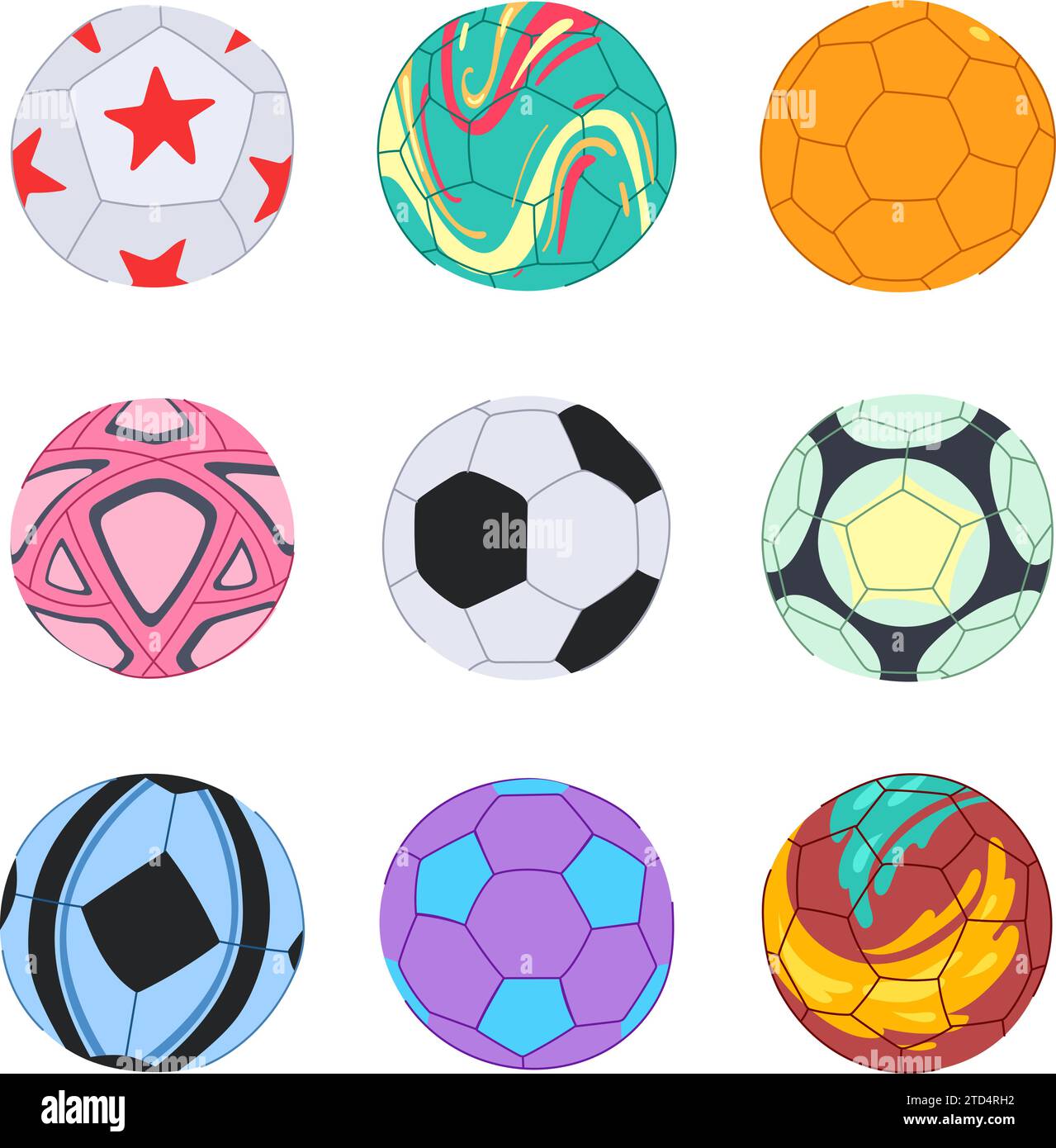 soccer ball set cartoon vector illustration Stock Vector Image & Art ...