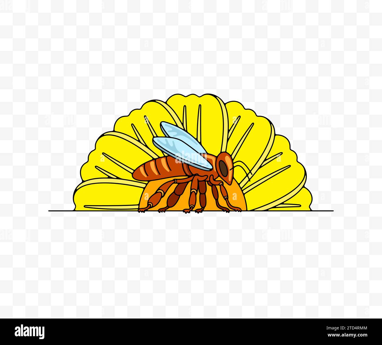 Bee flower garden Stock Vector Images - Alamy