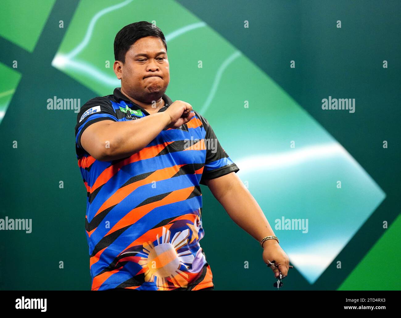 Sandro Eric Sosing in action against Lee Evans (not pictured) on day two of the Paddy Power ...