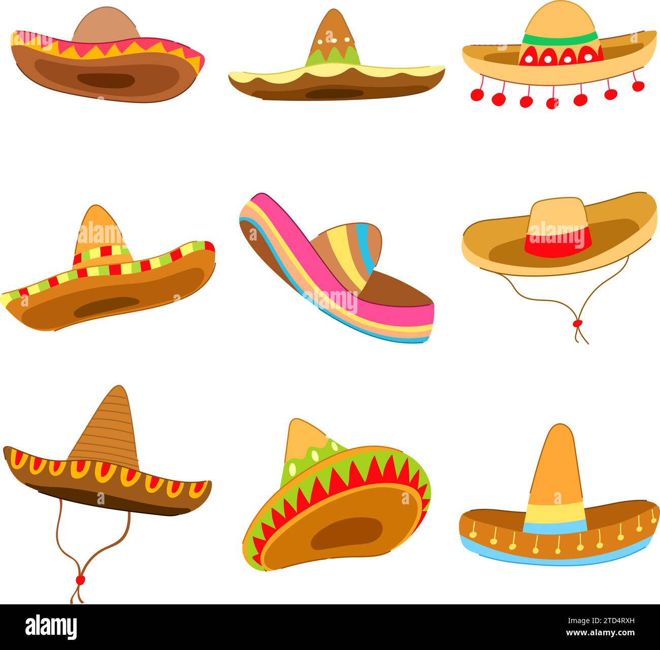 sombrero set cartoon vector illustration Stock Vector Image & Art - Alamy