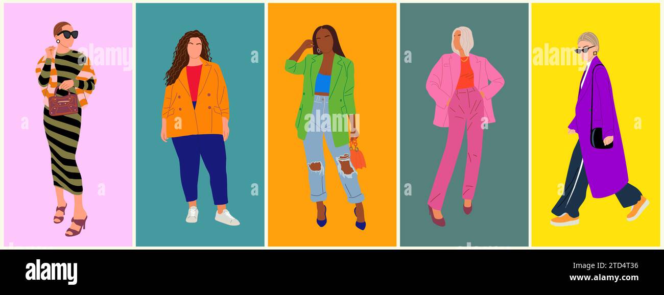 Set of stylish Modern business women vector Stock Vector Image & Art ...