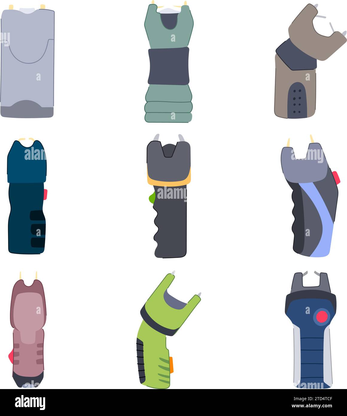 Taser Gun Set Cartoon Vector Illustration Stock Vector Image And Art Alamy