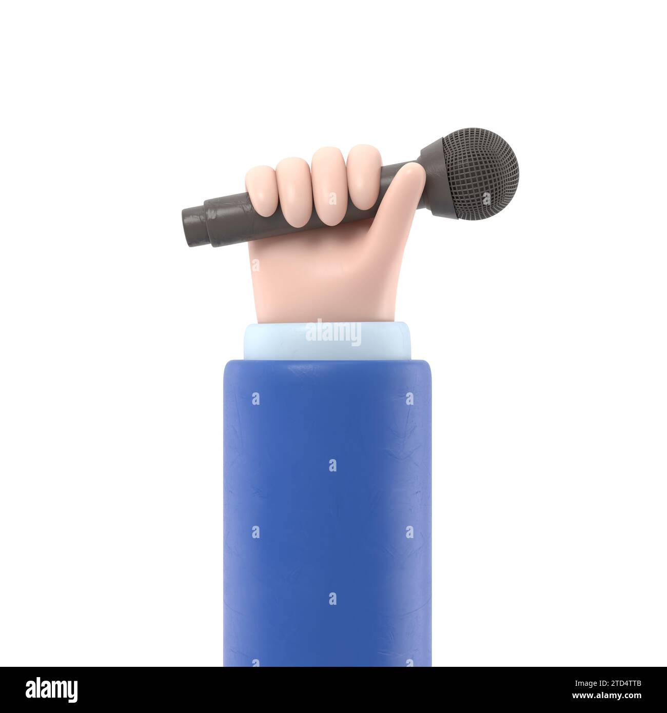 Cartoon Gesture Icon Mockup.Cartoon hand holding microphone.3D ...