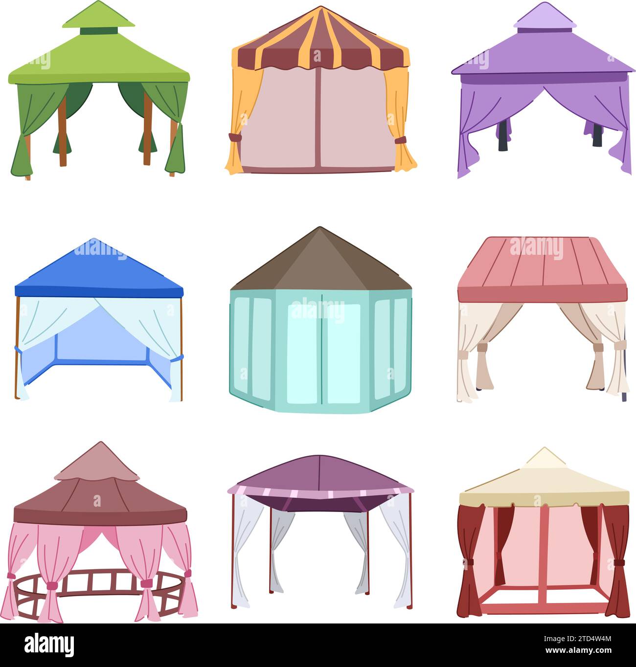 tent garden set cartoon vector illustration Stock Vector Image & Art ...