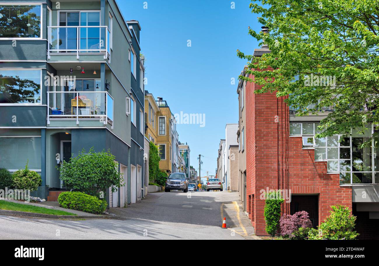 Back street drive in residential area of Vancouver Stock Photo - Alamy