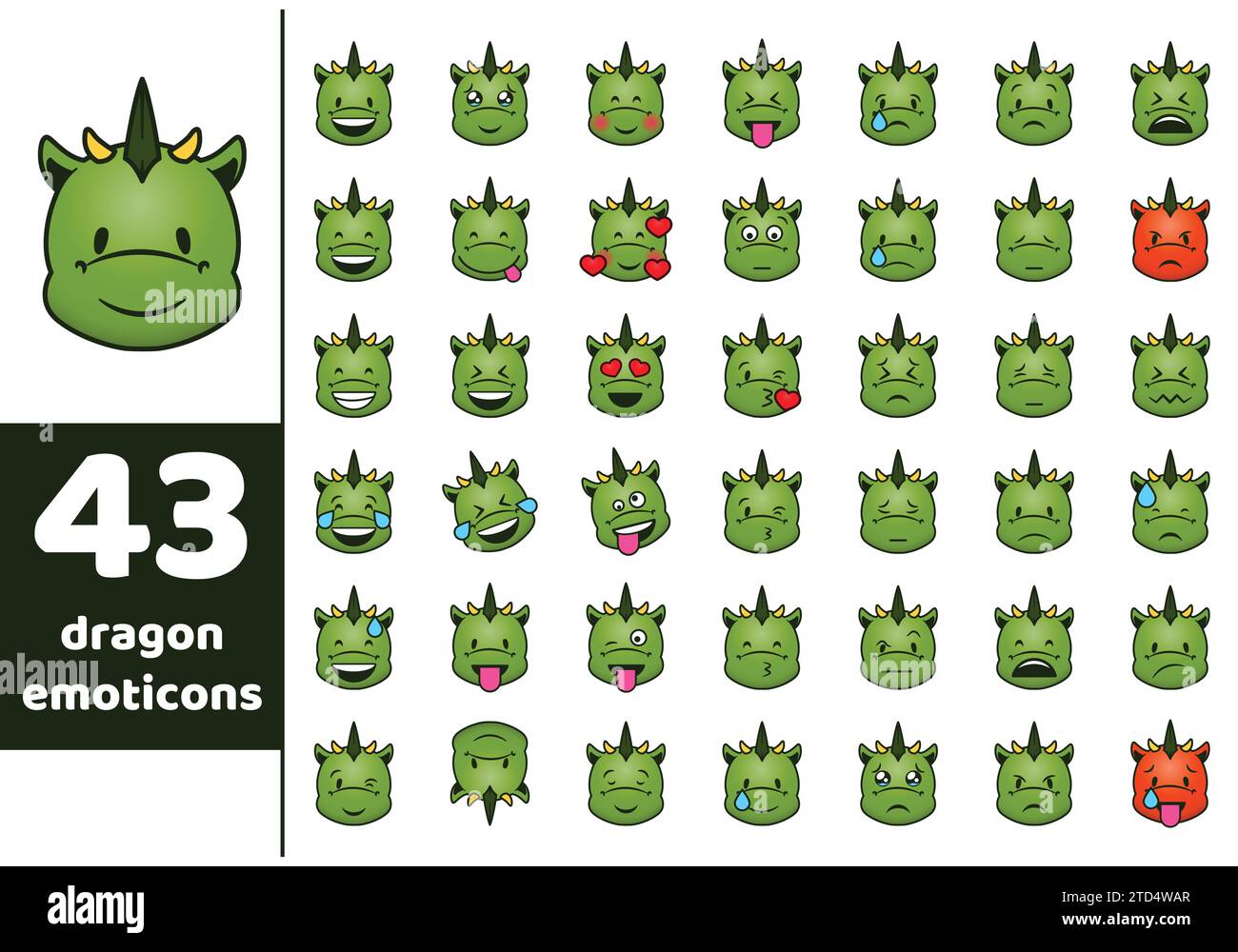 Set of vector illustrations of the 2024 year of the dragon symbol ...