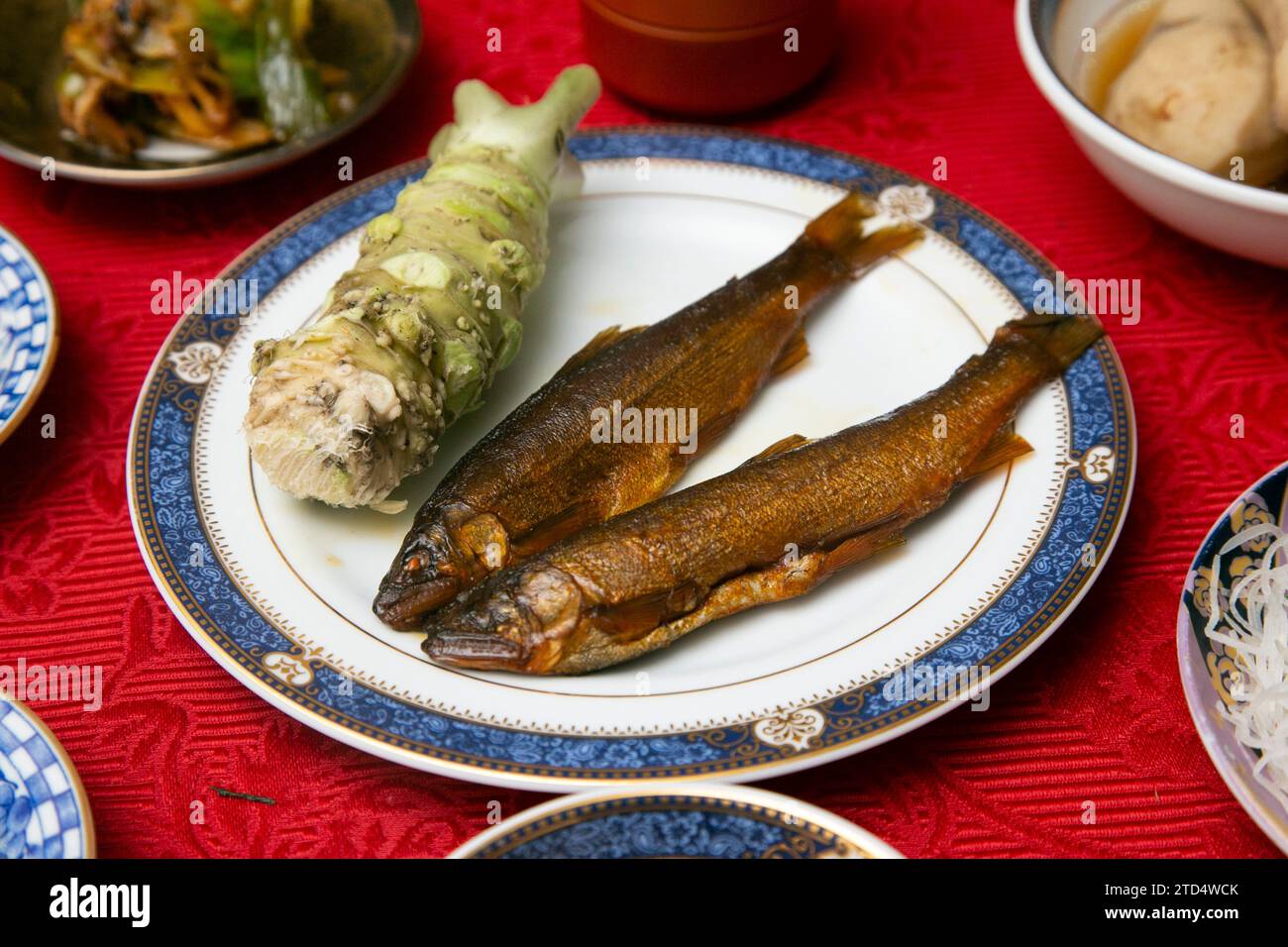 Japanese menu with Ayu. Japanese Ayu, also known as sweetfish, is known ...