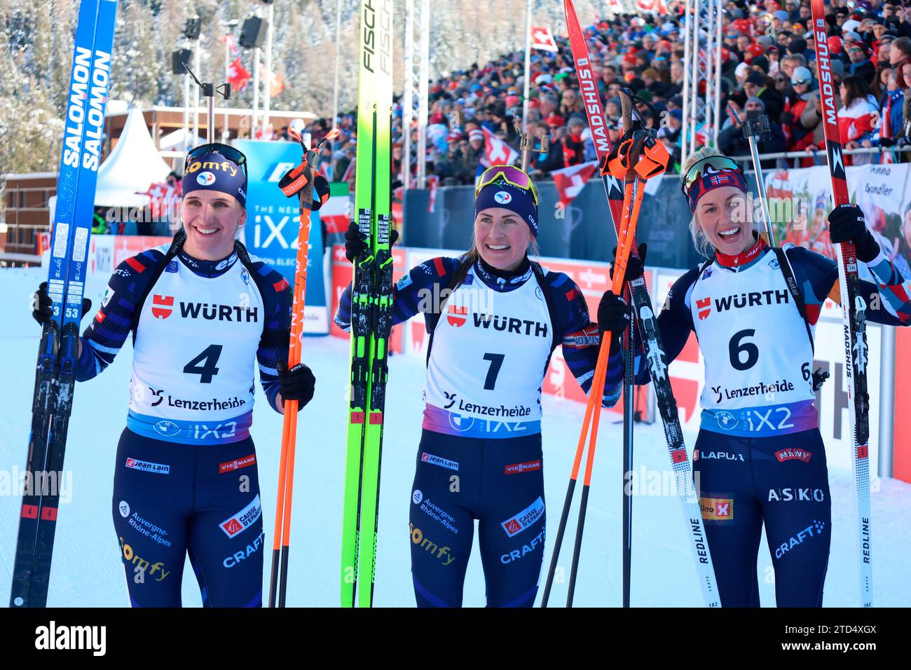 Die Podestplätze gingen an Julia Simon (FRA), Justine Braisaz-Bouchet ...