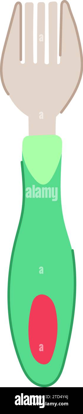kitchen toddler fork cartoon vector illustration Stock Vector Image ...