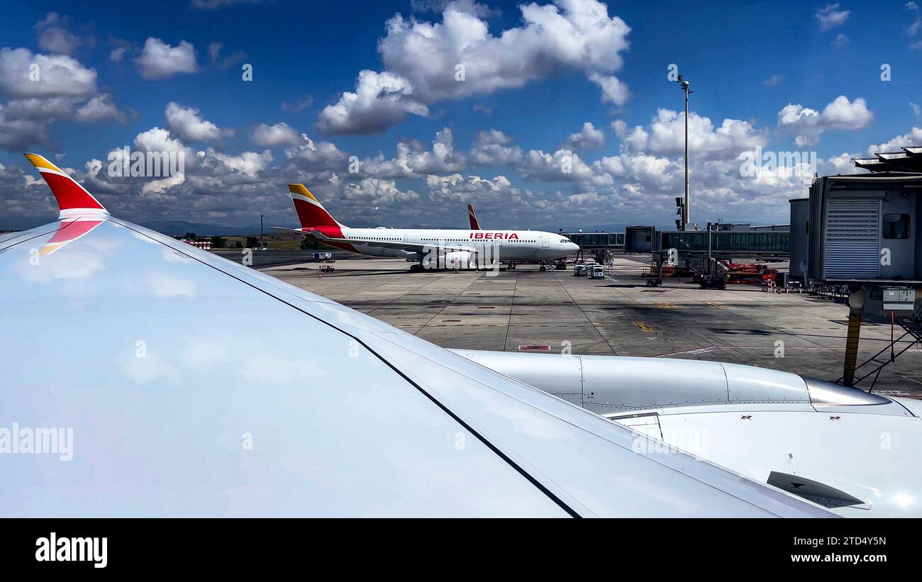 Madrid, Spain; December 3, 2023: Airline aircraft at Madrid Barajas ...