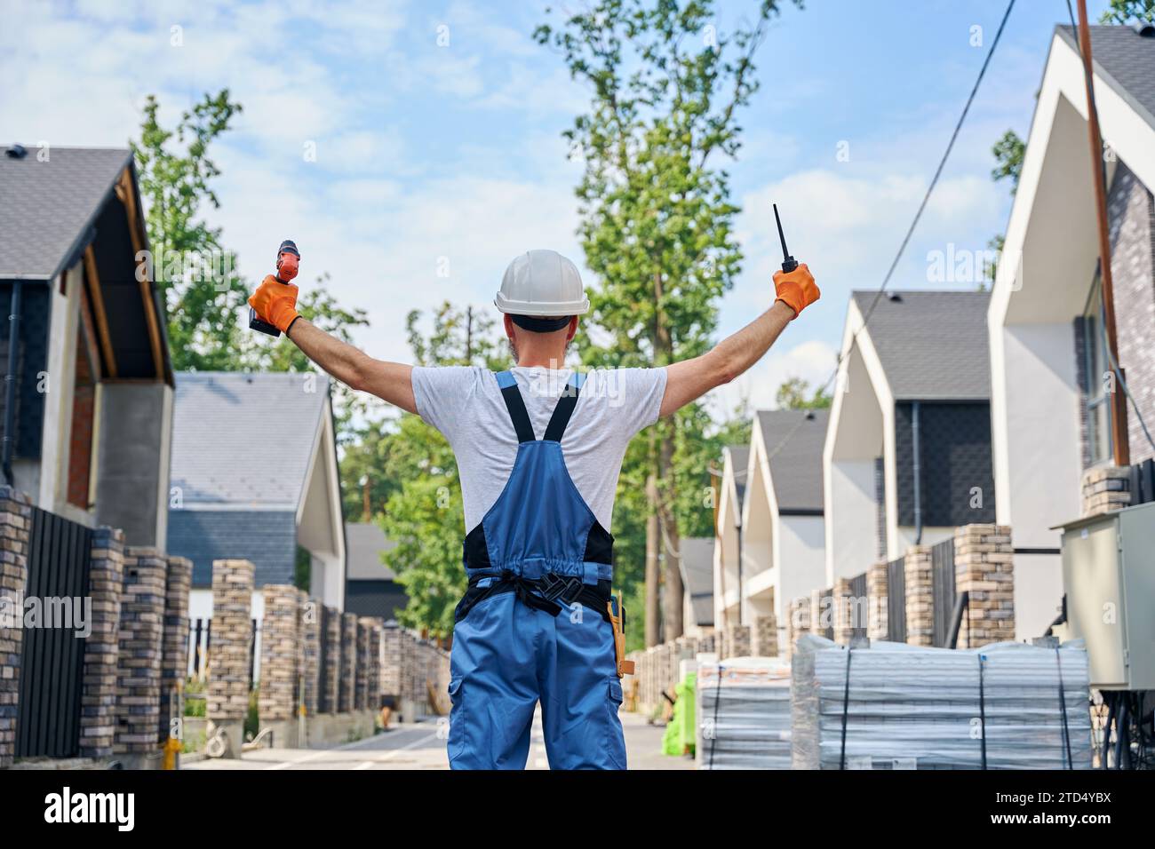Builder foreman stand on construction hi-res stock photography and ...