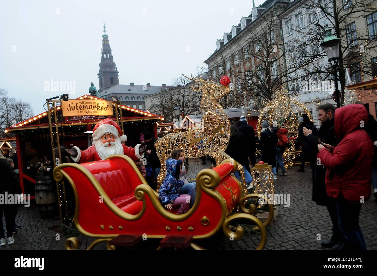Copenhagen, Denmark /16 December2023/.Visitors at christmas market in ...