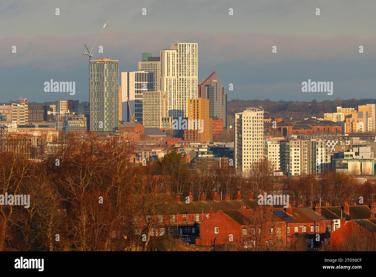 A view of the modern buildings of the Arena Quarter in Leeds City ...