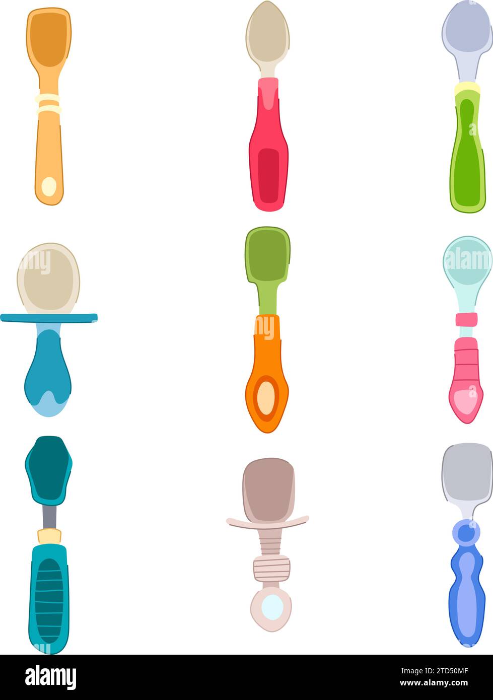 toddler spoon set cartoon vector illustration Stock Vector Image & Art ...