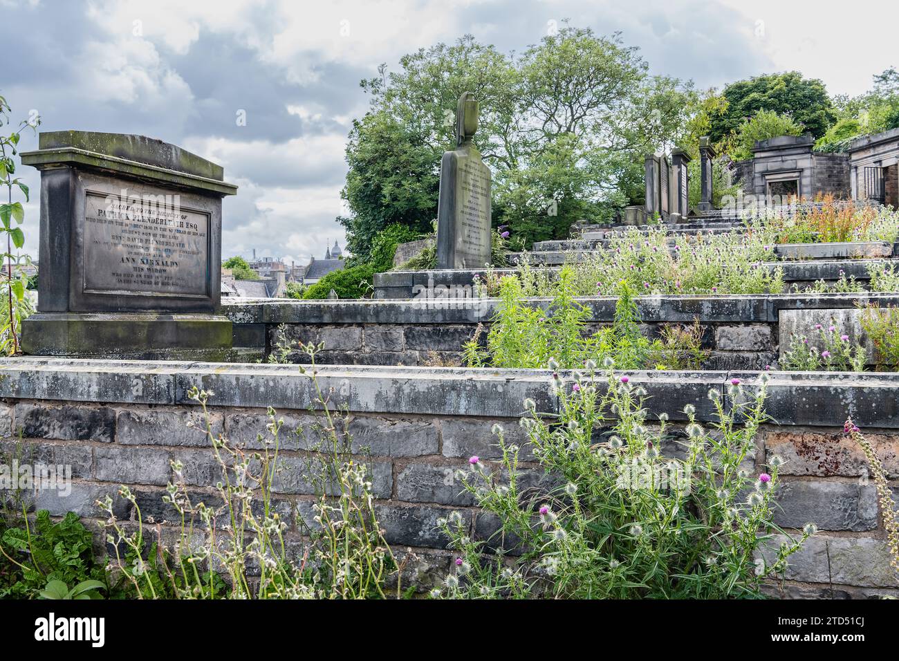 Graves going up the hill in New Calton Burial Ground, Edinburgh ...