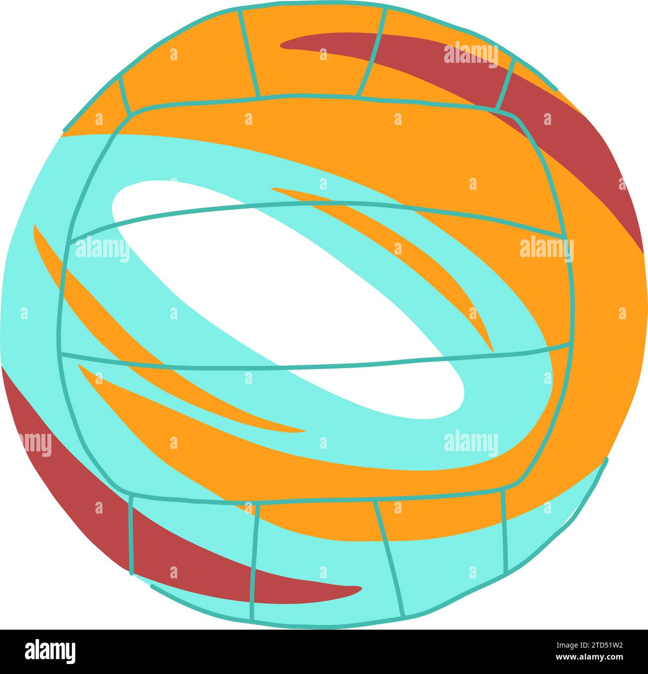 sphere volleyball ball cartoon vector illustration Stock Vector Image ...