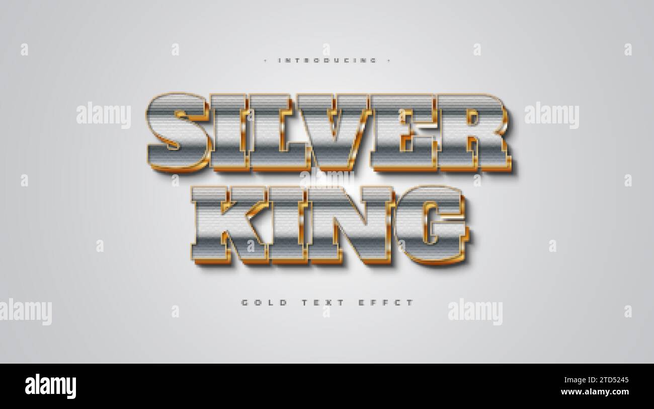 Silver 3d text effect editable Stock Vector Images - Alamy