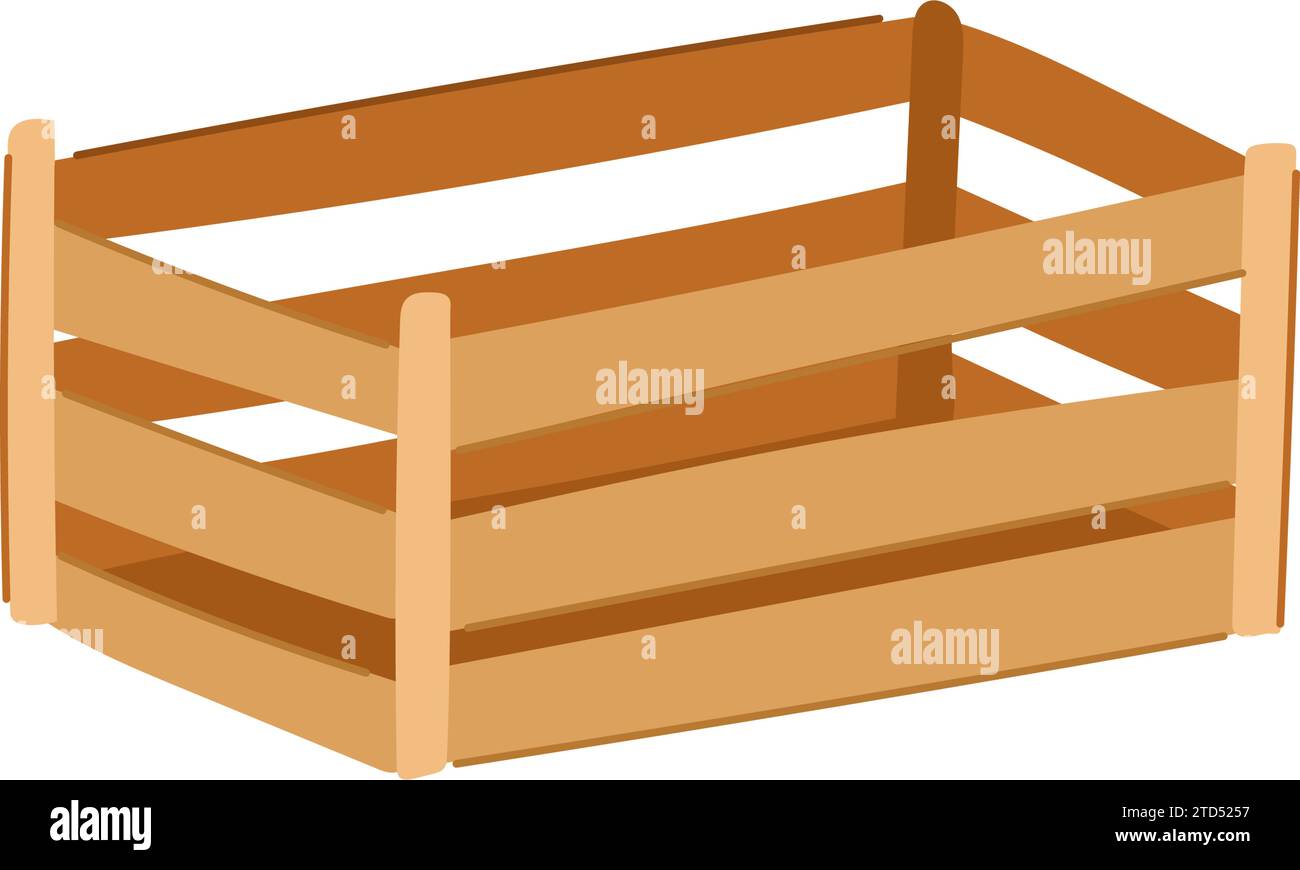 box wooden crate cartoon vector illustration Stock Vector Image & Art ...