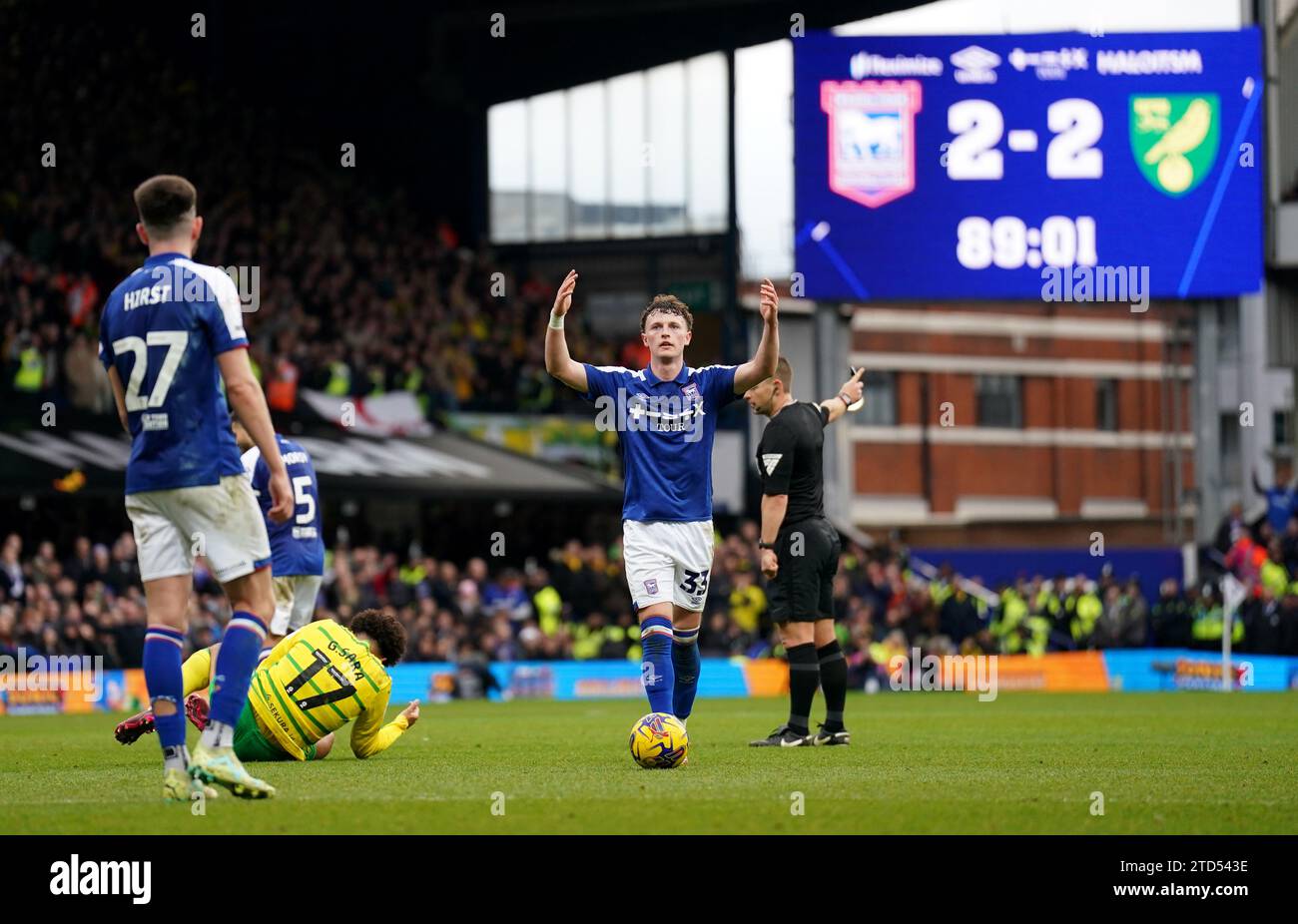 Ipswich Town's Nathan Broadhead reacts during the Sky Bet Championship ...