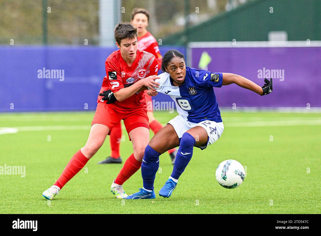 Anderlecht, Belgium. 16th Dec 2023. Charlotte Mahieu (23) of Woluwe and ...