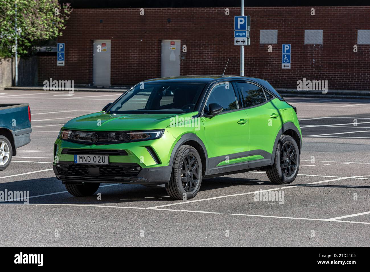 Gothenburg, Sweden - May 15 2022: Green Opel Mokka electric car on a ...